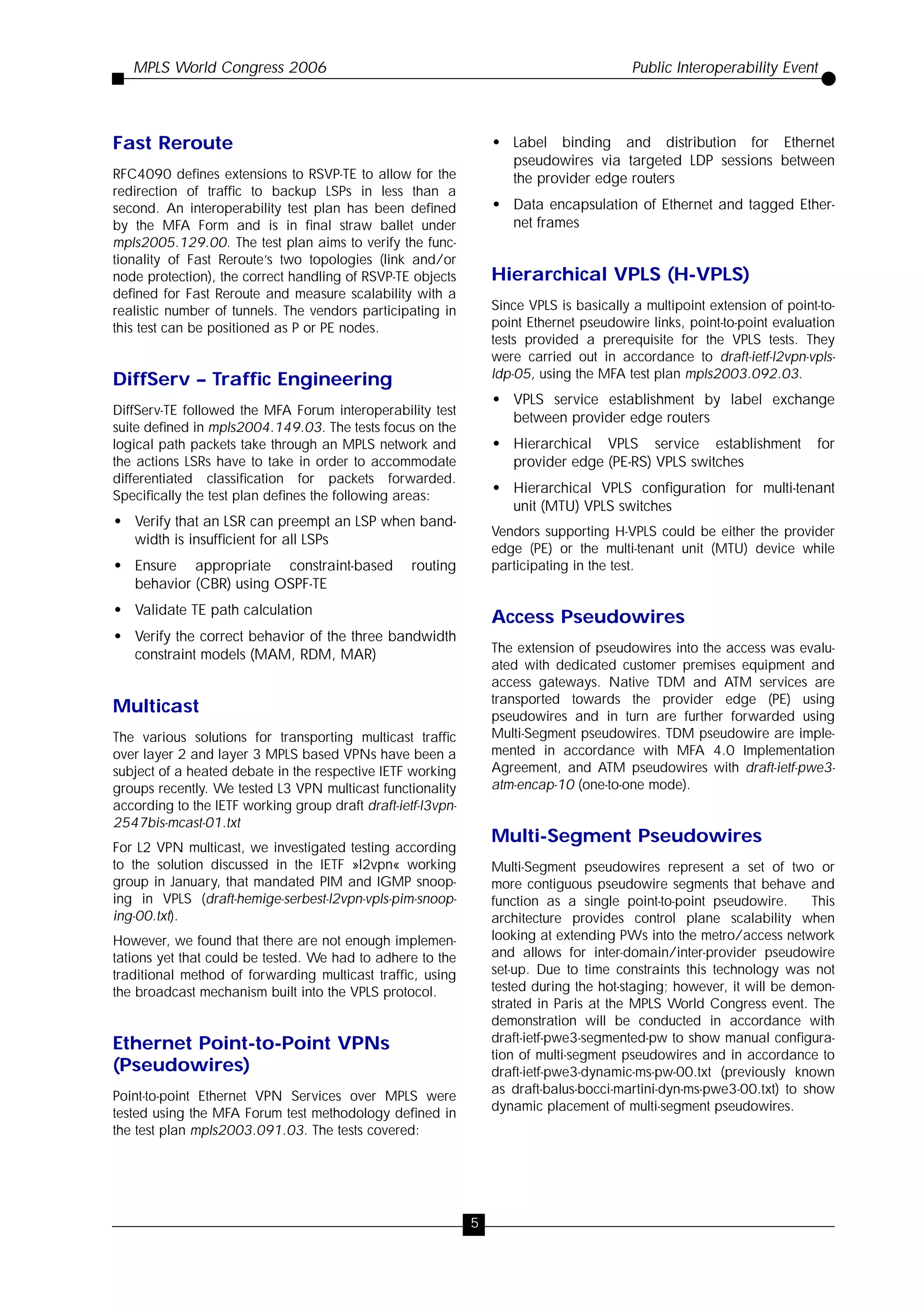 Mplswc2006 white paper-v1.1 | PDF