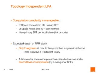 MPLS WC 2014 Segment Routing TI-LFA Fast ReRoute | PDF