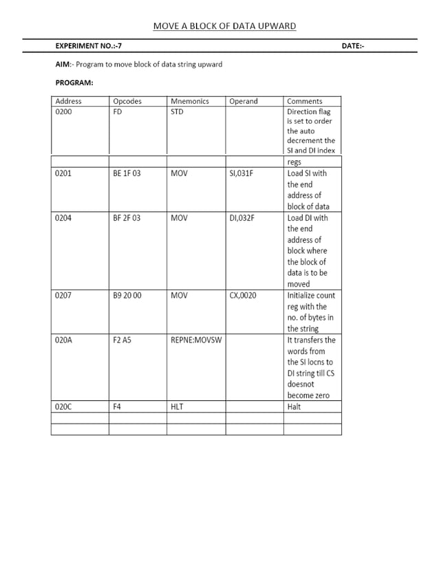 microprocessor 8086 lab manual !! | PDF