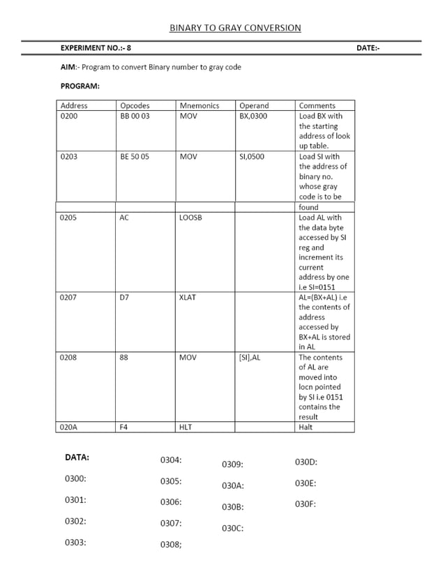 microprocessor 8086 lab manual !! | PDF