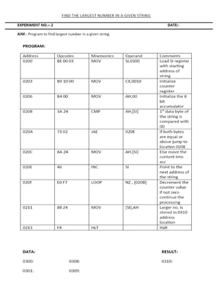 microprocessor 8086 lab manual !! | PDF