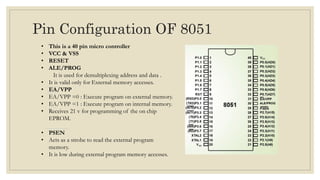 8051 architecture and pin configuration | PPTX