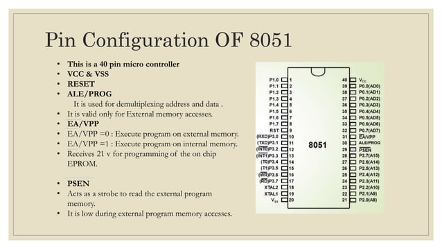 8051 architecture and pin configuration | PPT