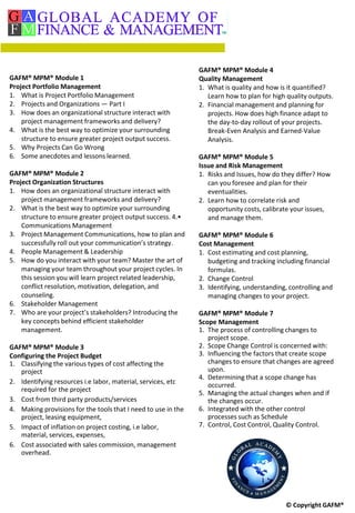 Certified Master Project Manager MPM | PDF