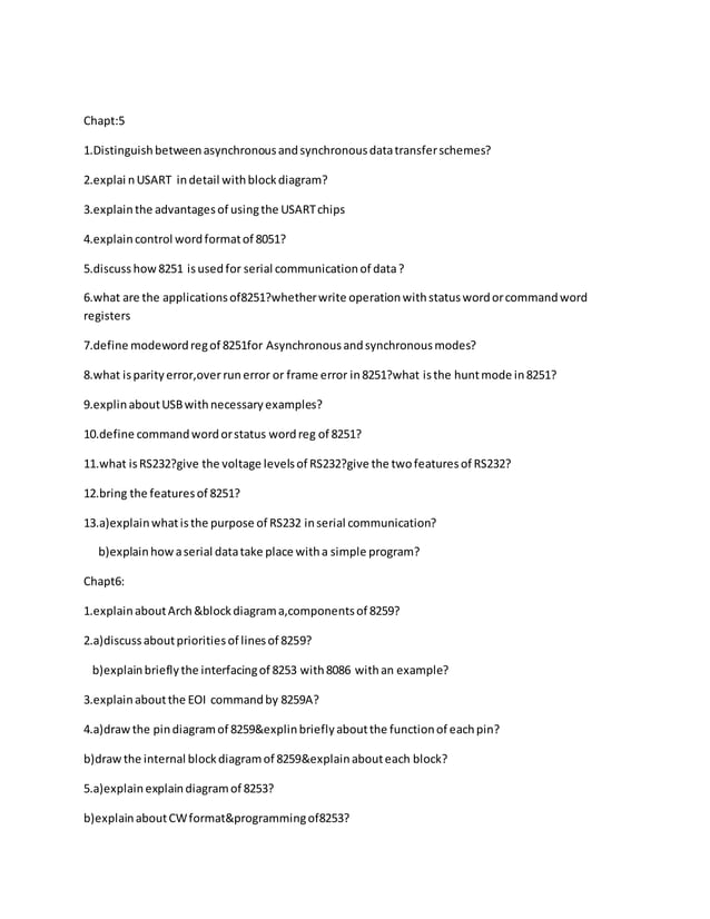 Mpmc imp questions | PDF