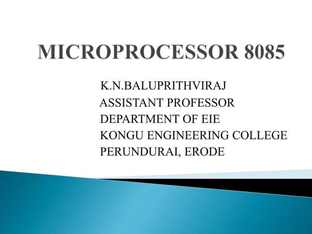 MICROPROCESSOR 8085 ppt | PPT