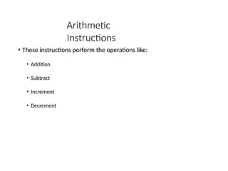 MPMC PPT-INSTRUCTION SET, totally 76 instructions set explained | PPTX
