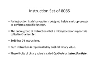 MPMC PPT-INSTRUCTION SET, totally 76 instructions set explained | PPTX
