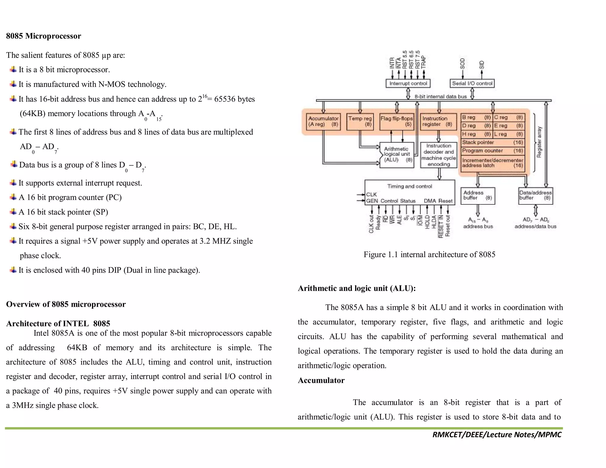 Mpmc unit 1 notes | PDF