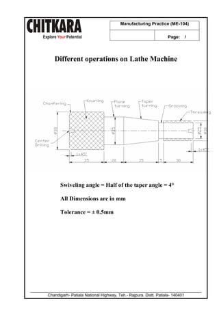 Manufacturing Practice - Lab Manual - B.Tech. - Mechanical Engineering ...