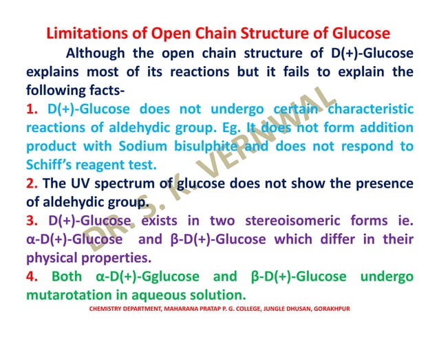 Ring Structure of Glucose .Carbohydrates #Glucose and Fructose | PDF