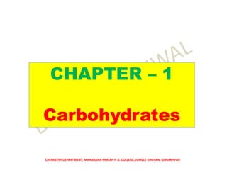 CARBOHYDRATE | classification Of carbohydrates | PDF