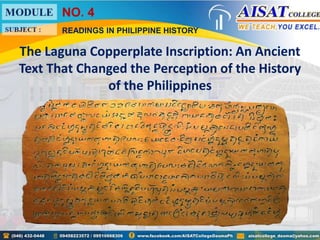 Laguna Copperplate Inscription - Readings in Philippine History | PPTX