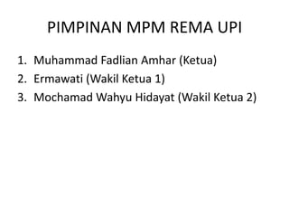 Mpm rema upi | PPTX