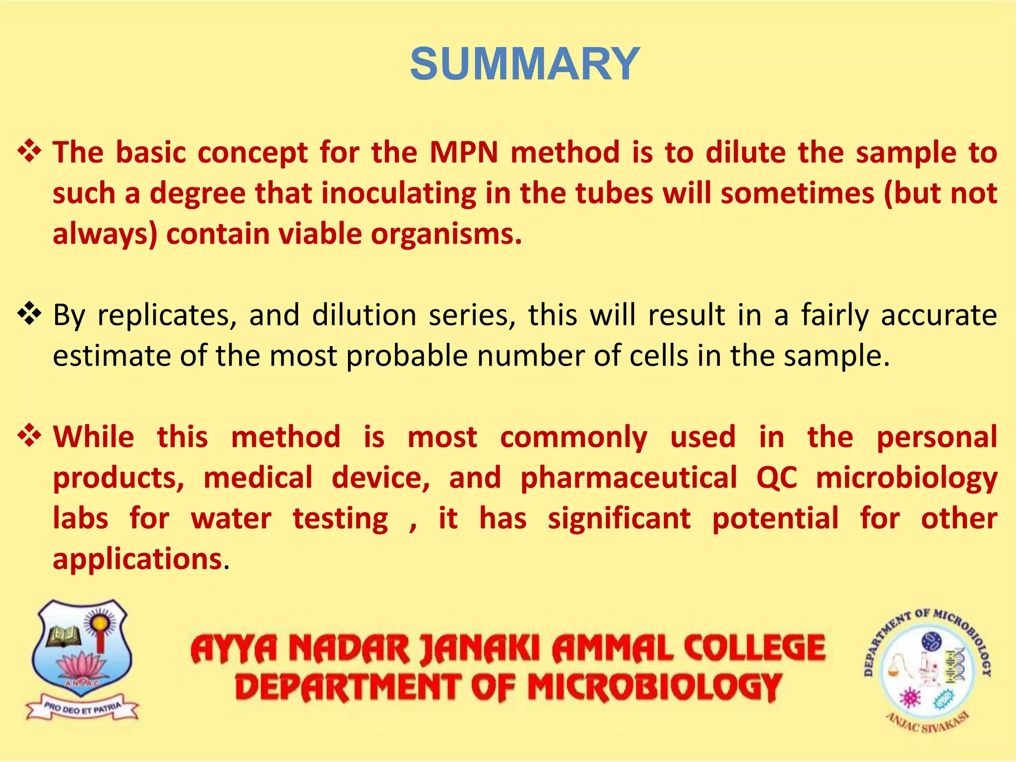 Most probable number or multiple tube fermentation technique | PPTX