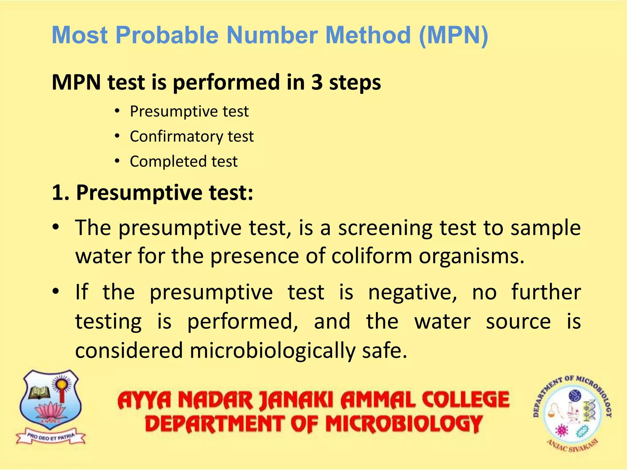 Most probable number or multiple tube fermentation technique | PPTX