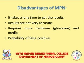 Most probable number or multiple tube fermentation technique | PPTX