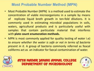 Most probable number or multiple tube fermentation technique | PPTX