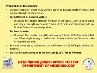 Most probable number or multiple tube fermentation technique | PPTX