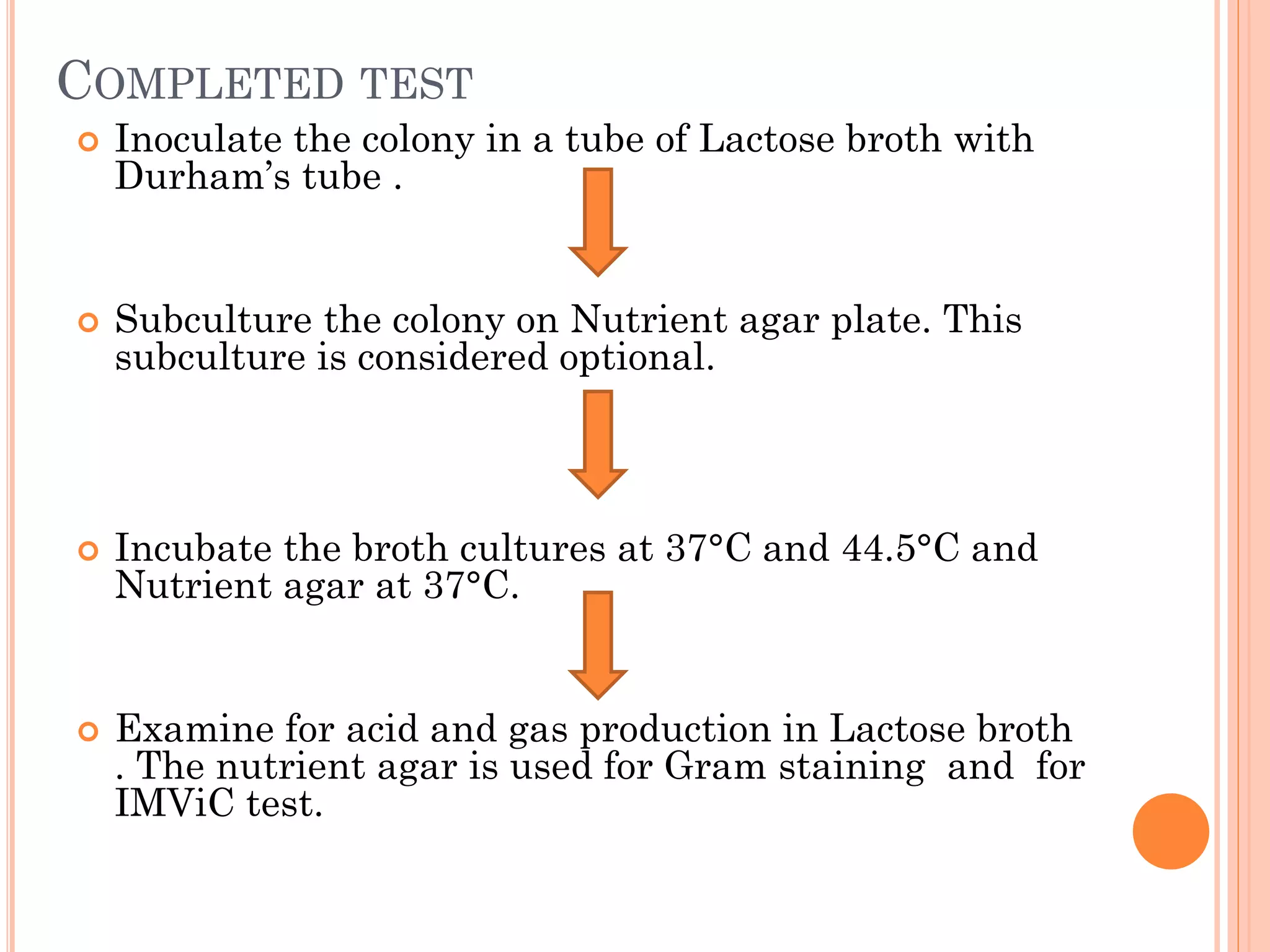 Bacteriological analysis of drinking water by MPN method. | PPT
