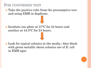 Bacteriological analysis of drinking water by MPN method. | PPT