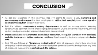 Red FM Interview and Analysis | PPT