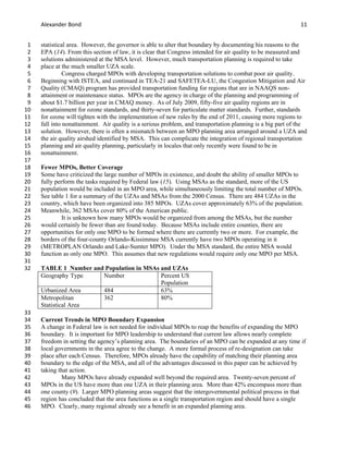 Establishing an MPO Boundary: the MSA vs. UZA Standard | PDF