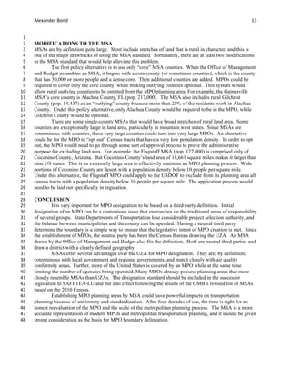 Establishing an MPO Boundary: the MSA vs. UZA Standard | PDF