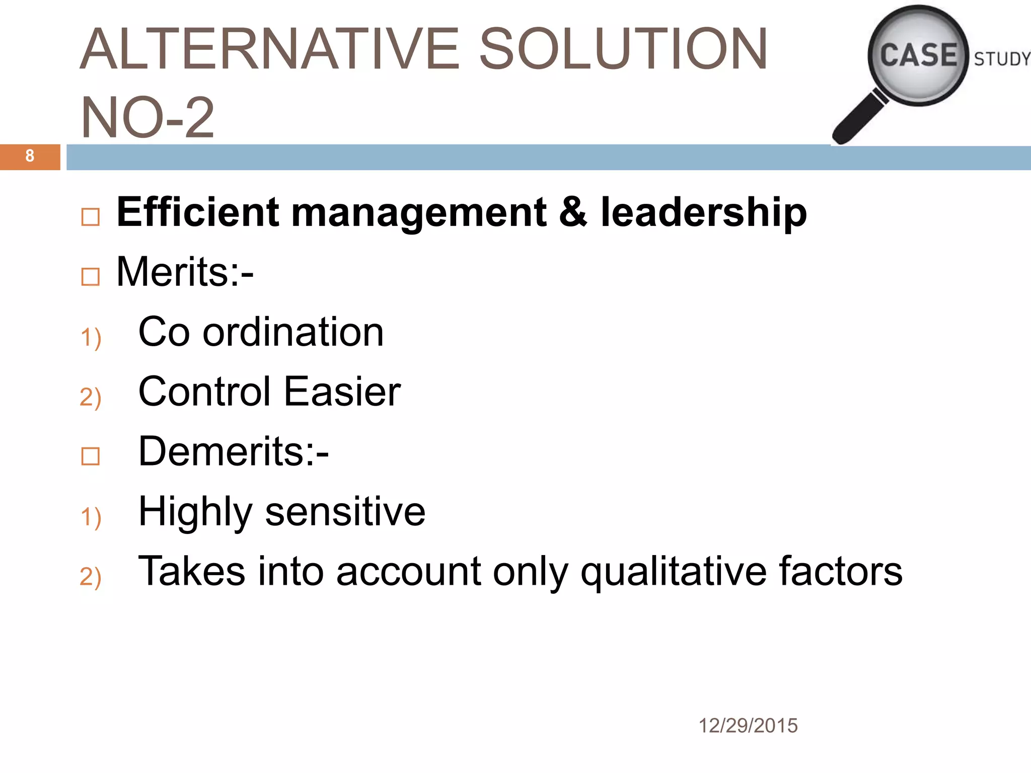 management & leadership (case study) | PPTX