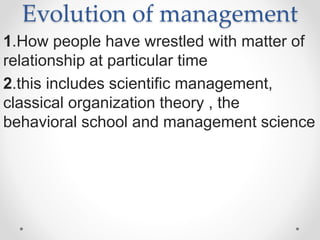 Evolution of Management | PPTX