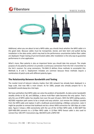 Mpo cable testing overview | PDF