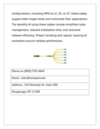 MPO Fanout Cable: Enhancing High-Density Fiber Connectivity | PDF