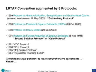 The work/role of the ICP on Modelling and Mapping / CCE under the LRTAP ...