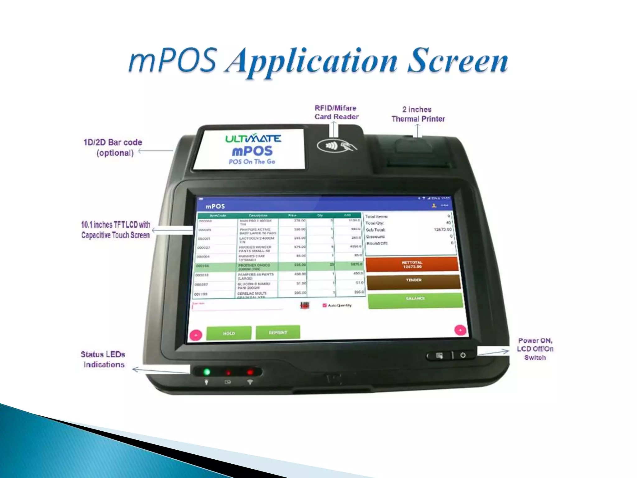 Mpos Android billing solution from ultimate tek, Bangalore. | PPT