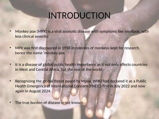 MONKEY POX PUBLIC HEALTH EMERGENCY OF CONCERN | PPT