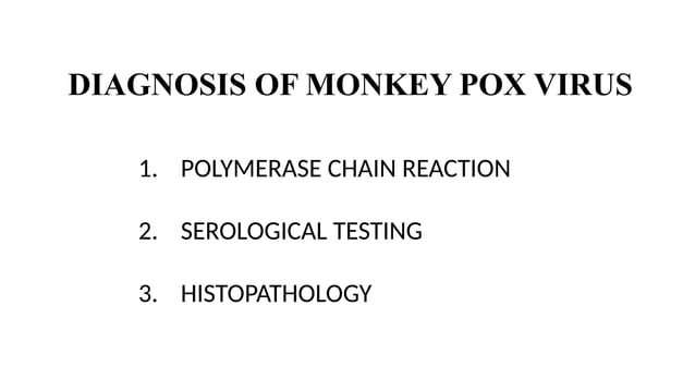 monkey POX treatment Powerpoint presentation | PPT