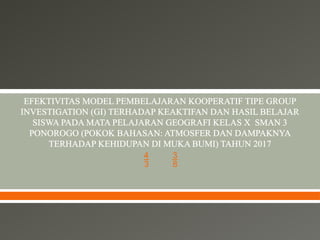Model Pembelajaran Group Investigation (GI) | PPTX