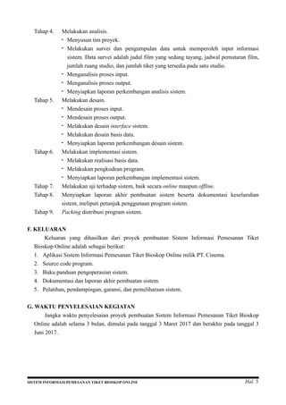 Proposal Sistem Informasi Pemesanan Tiket Bioskop Online | PDF