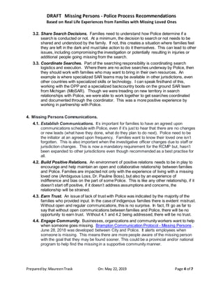 Missing Persons - Police Process Recommendations | DOCX