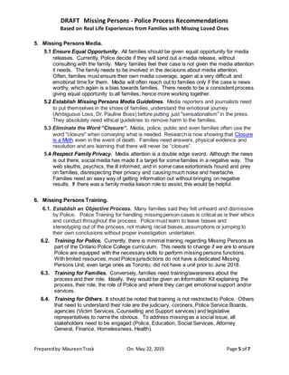 Missing Persons - Police Process Recommendations | DOCX