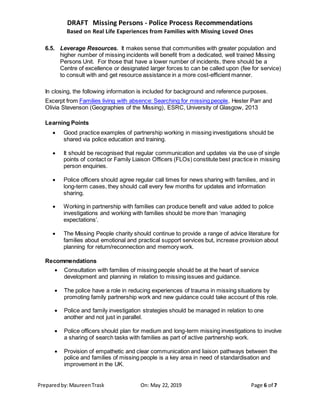 Missing Persons - Police Process Recommendations | DOCX