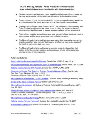 Missing Persons - Police Process Recommendations | DOCX