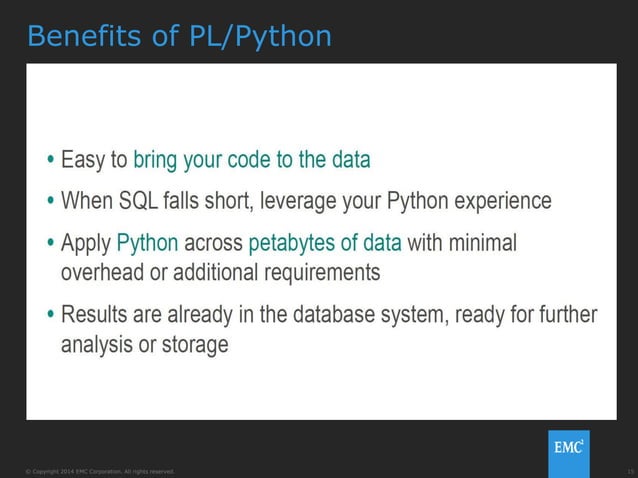 Massively Parallel Processing with Procedural Python - Pivotal HAWQ | PPT