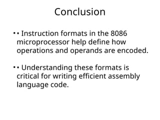 Instruction format of 8086 microprocessor | PPT