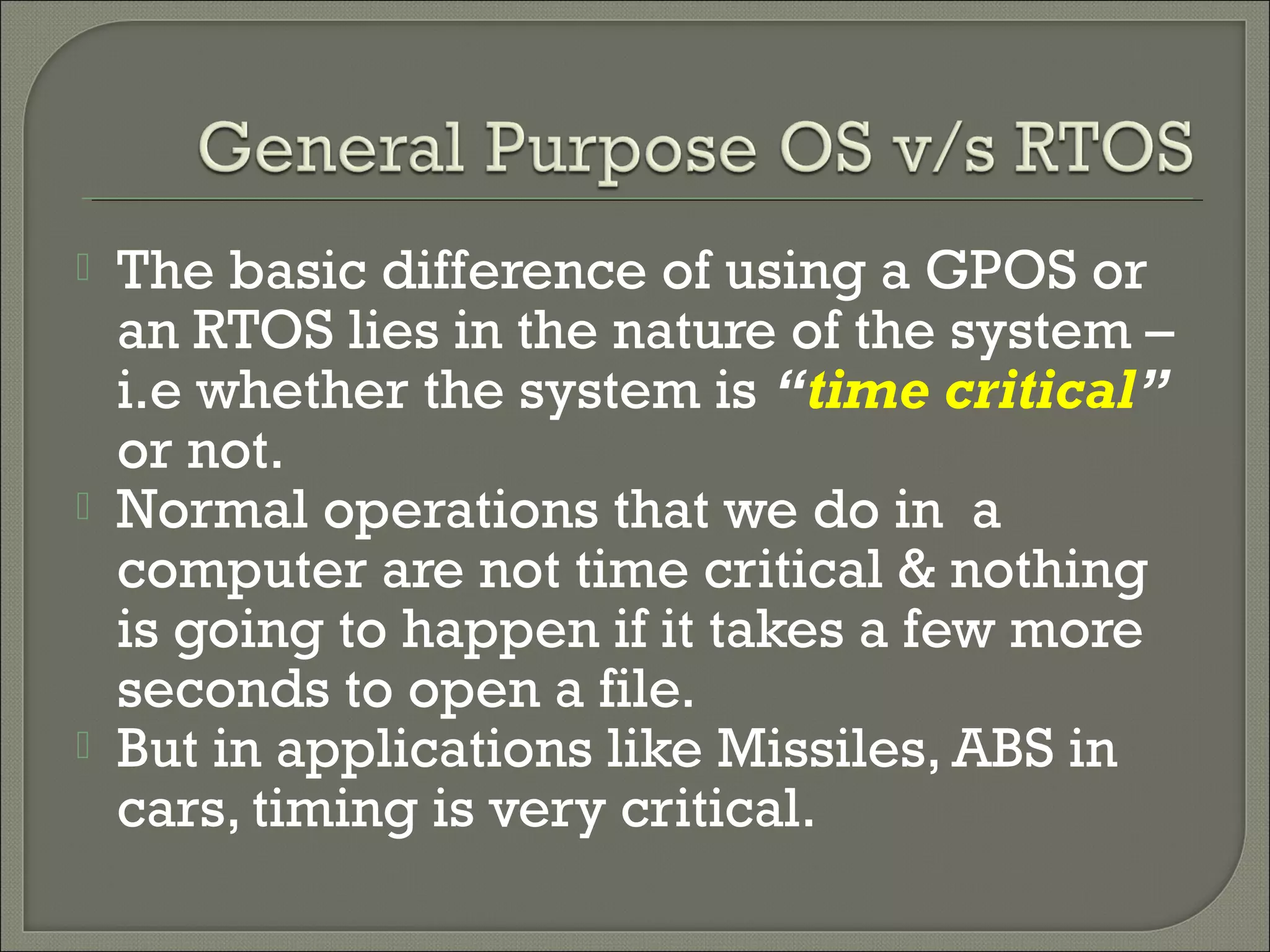 Real Time Operating System Rtos Embedded Systems Ppt