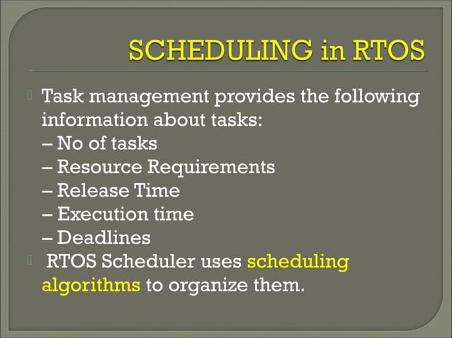 Real Time Operating system (RTOS) - Embedded systems | PPT | Operating Systems | Computer ...