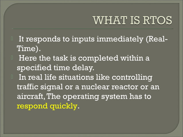 Real Time Operating system (RTOS) - Embedded systems | PPT Real Time Operating system (RTOS) - Embedded systems | PPT