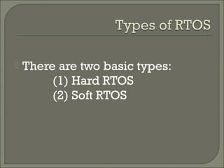 Real Time Operating system (RTOS) - Embedded systems | PPT