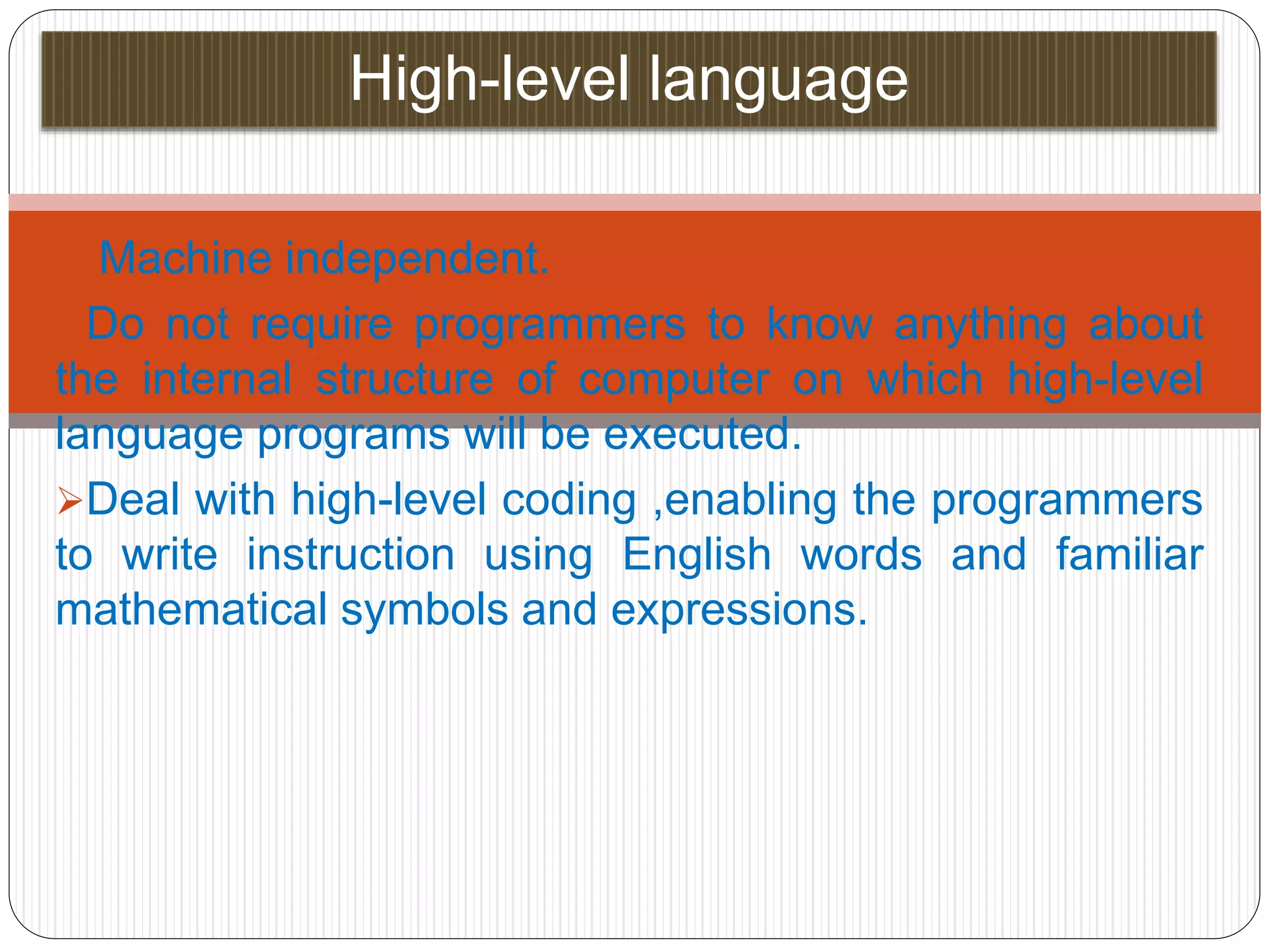 classification of computer language | PPT