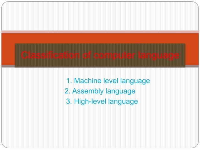 classification of computer language | PPT